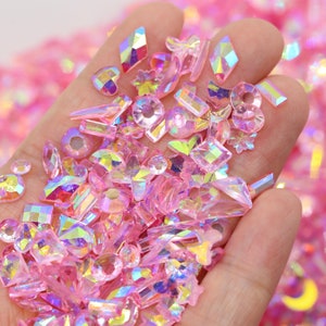 TRANSPARENT AB Shapes Assortment Shapes Sizes Flatback Rhinestones ...