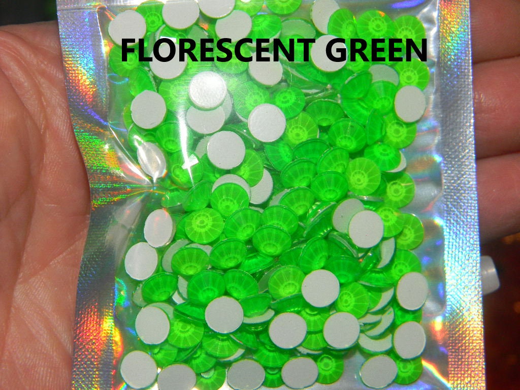 FLORESCENT NEON Glass Flatback Nonhotfix Loose Rhinestones | Etsy