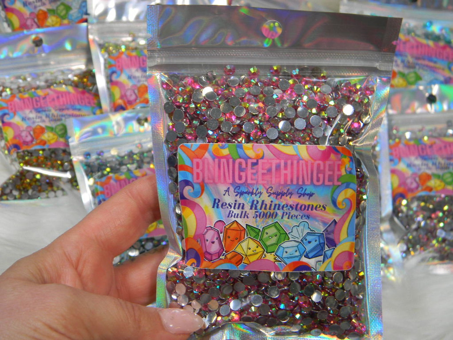 BULK RESIN AB Flatback Rhinestones Choose Color Size 3mm 4mm - Etsy