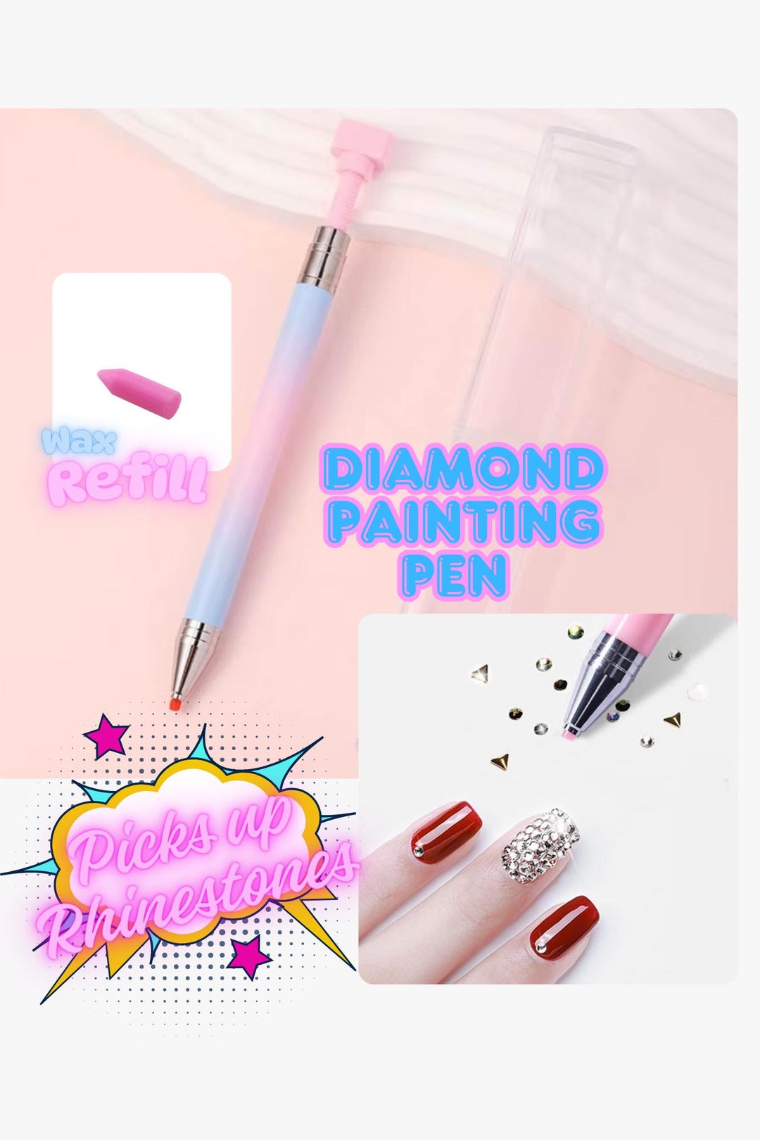 Diamond Painting Pen Rhinestone Picker Tool Pencil Rotating Dispensary ...