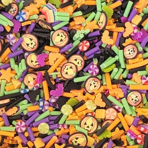 HALLOWEEN Fake Sprinkle Mixture Jack O Lantern Bats Candy Corn Clay ...