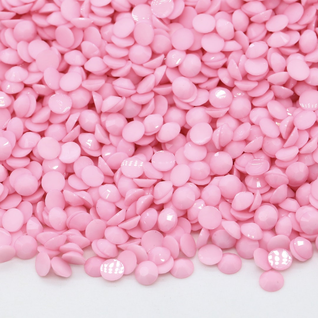 OPAQUE LIGHT PINK Flatback Jelly Resin Rhinestones With No Ab Coating ...