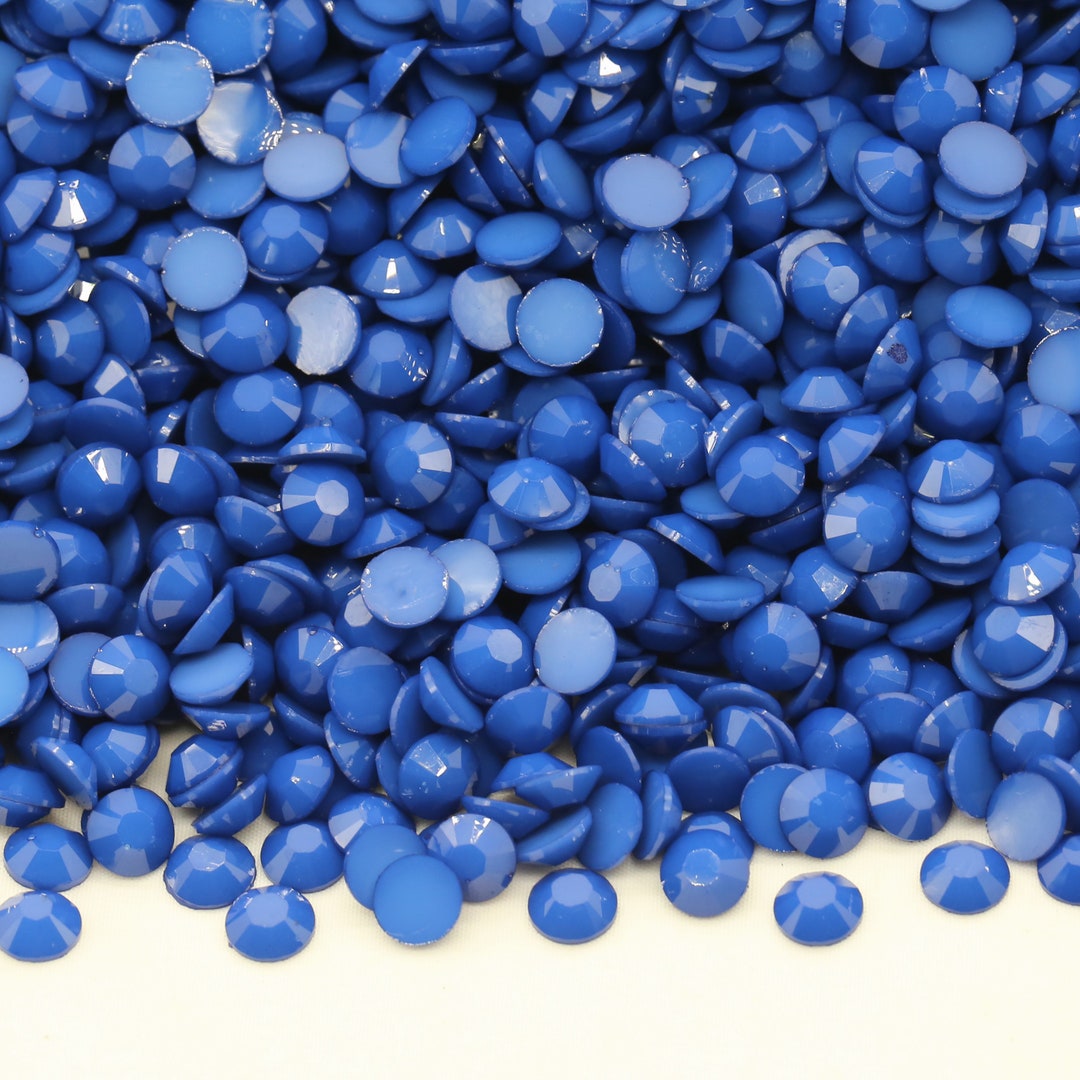 OPAQUE DARK BLUE Flatback Jelly Resin Rhinestones With No Ab Coating ...