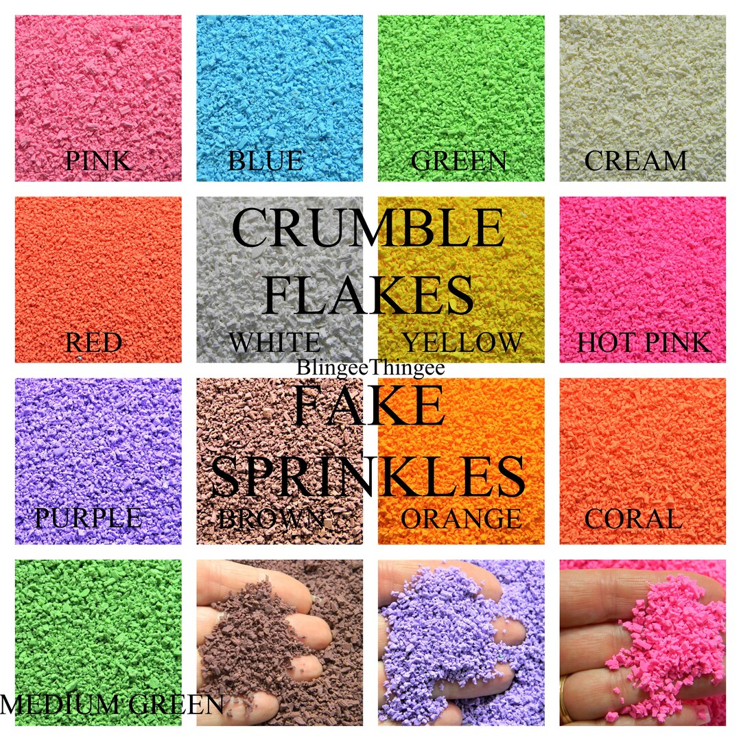 CRUMBLE FLAKES Fake Sprinkle Shavings You Choose Color Small Faux ...