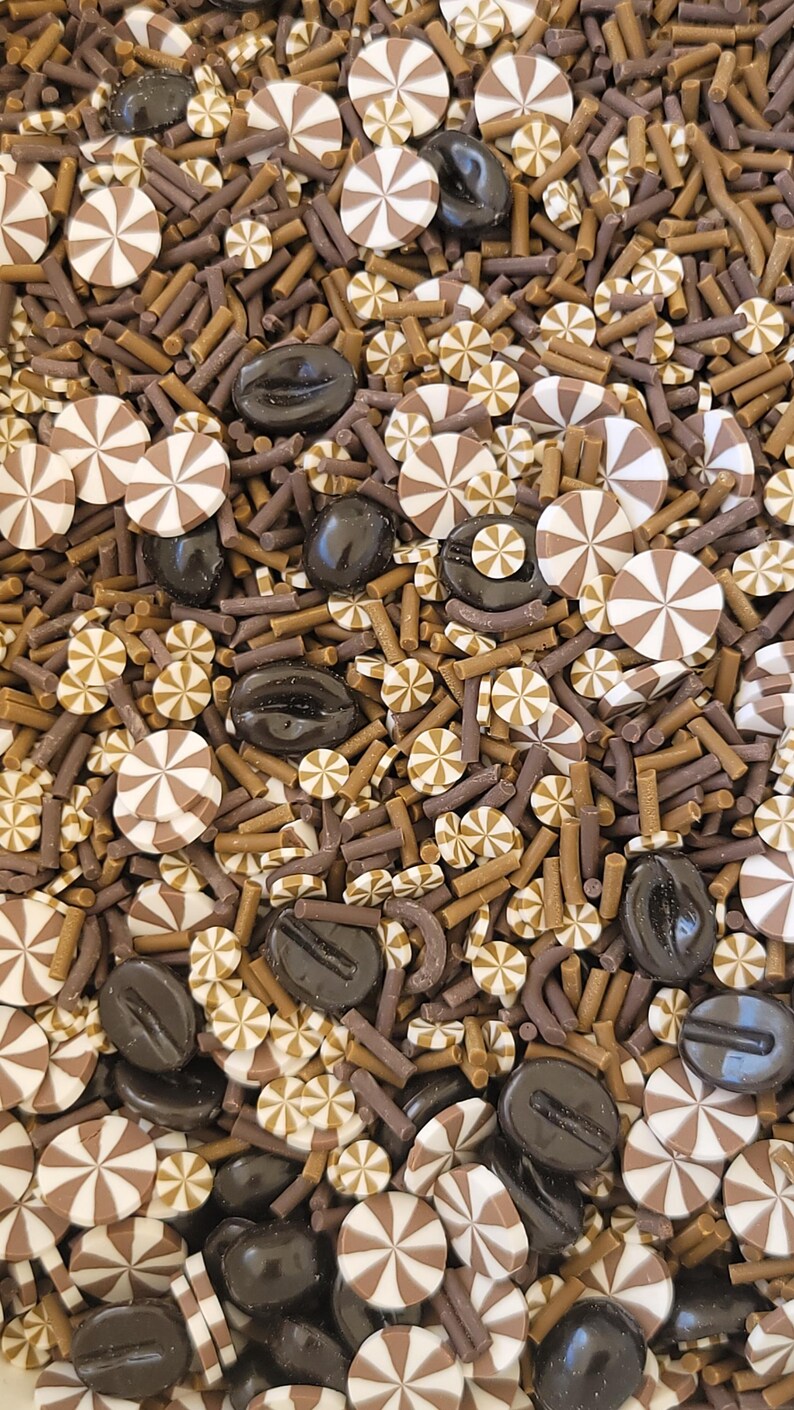 Chocolate Coffee Charm Polymer Clay Fake Sprinkles Slices Mix NON ...