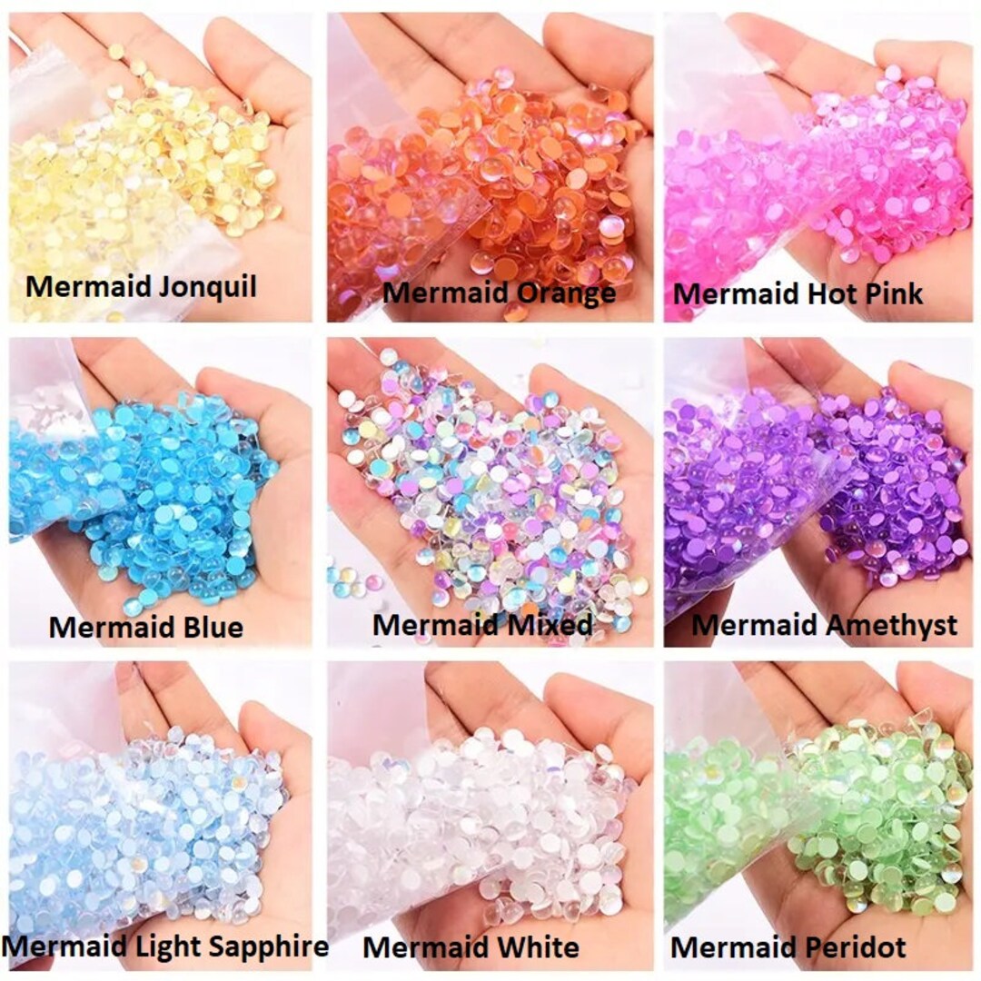 MERMAID BUBBLE Tears Dome Shaped Smooth Flatback Glass Rhinestone ...