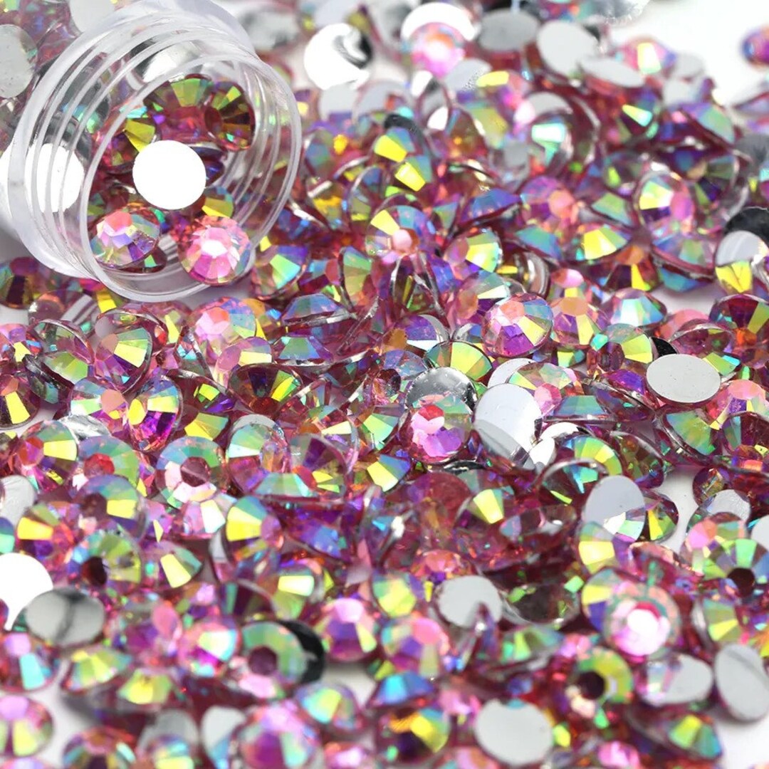 CLEARANCE Rose AB RESIN Ab Flatback Rhinestones Choose Color Size 2mm ...