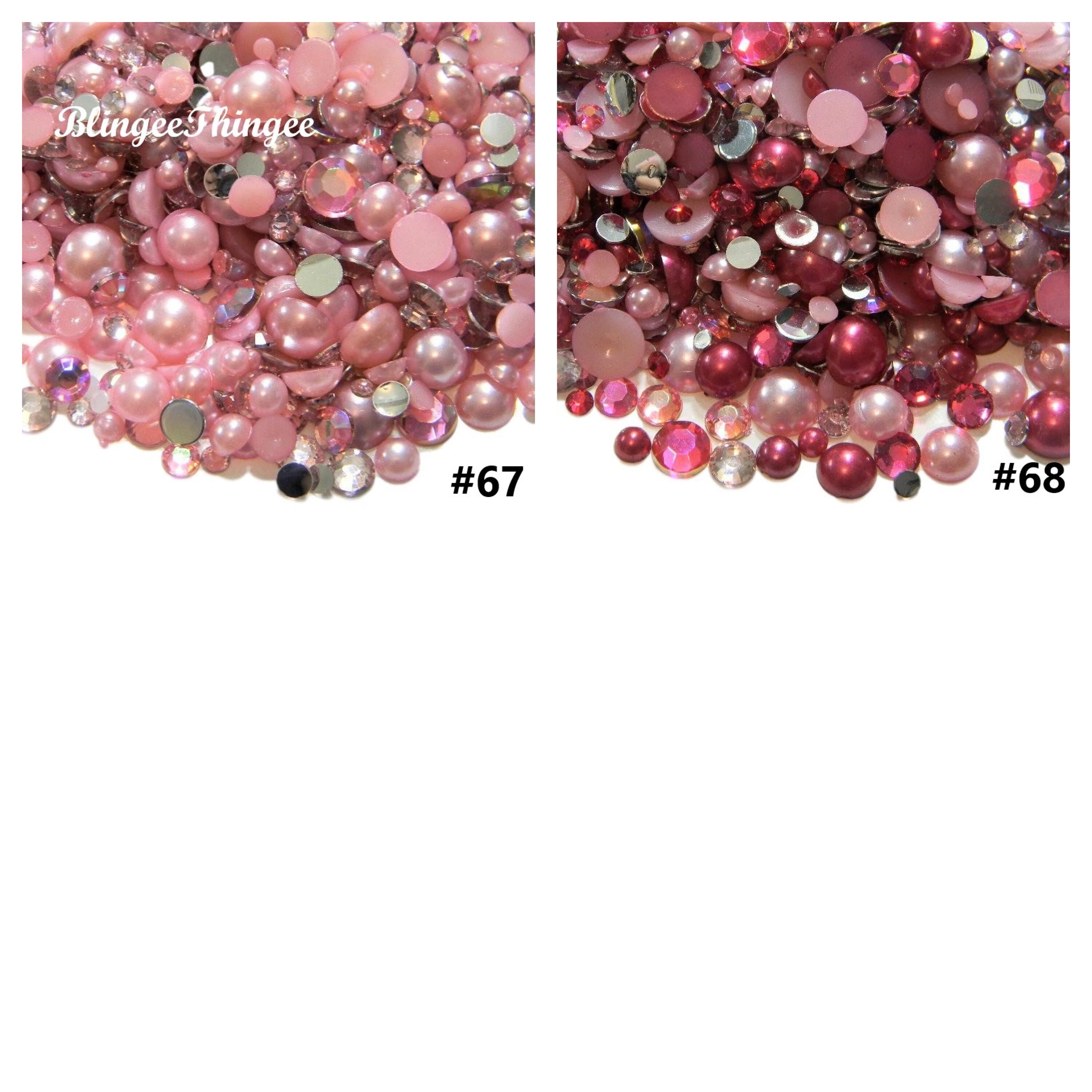 MIXES Rhinestones and Pearls Mixed 30 GRAMS Flatback Faux Half | Etsy