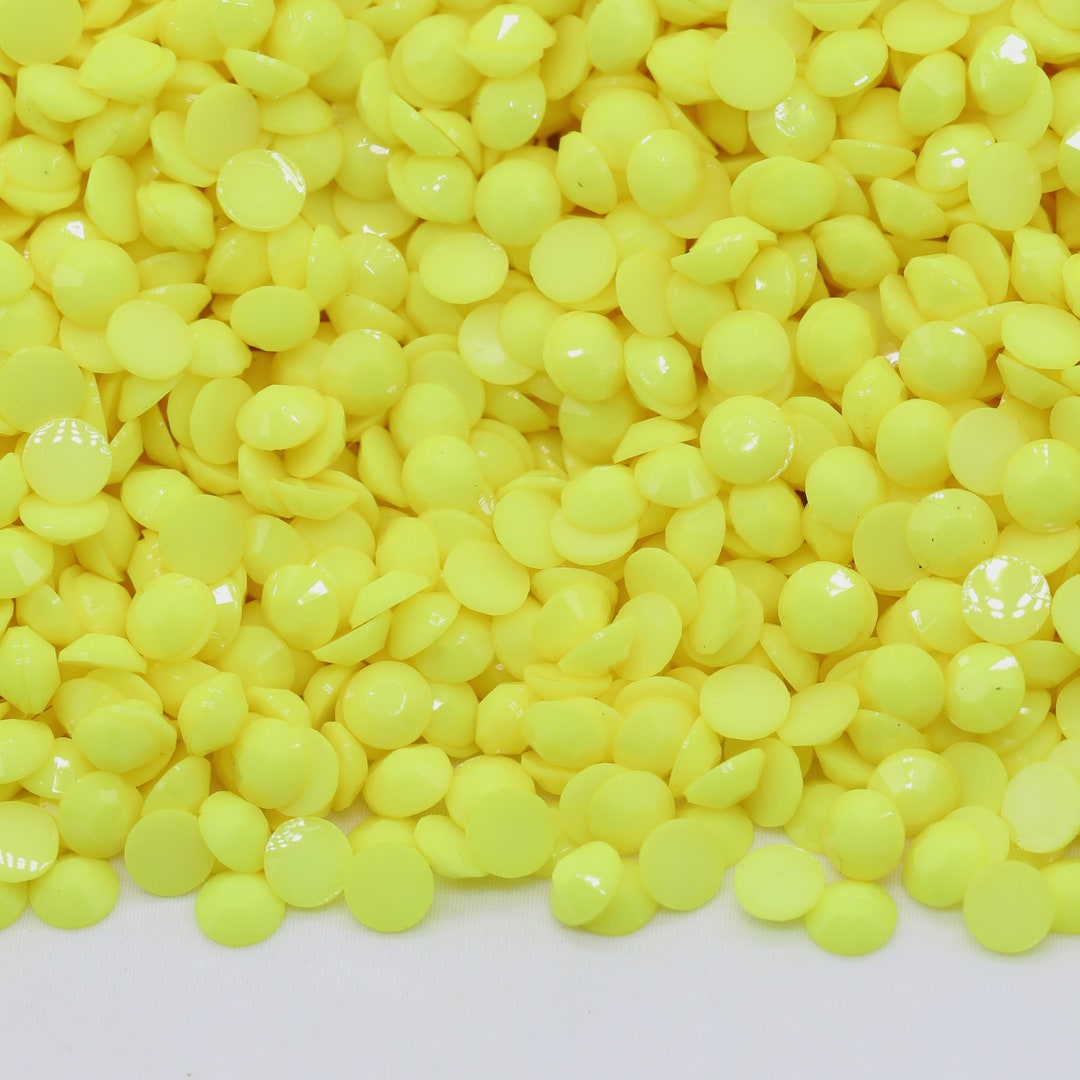 OPAQUE YELLOW Flatback Jelly Resin Rhinestones With No Ab Coating ...
