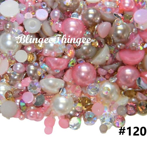 30 GRAMS Flatback Pearls and Assorted Flatback Resin | Etsy