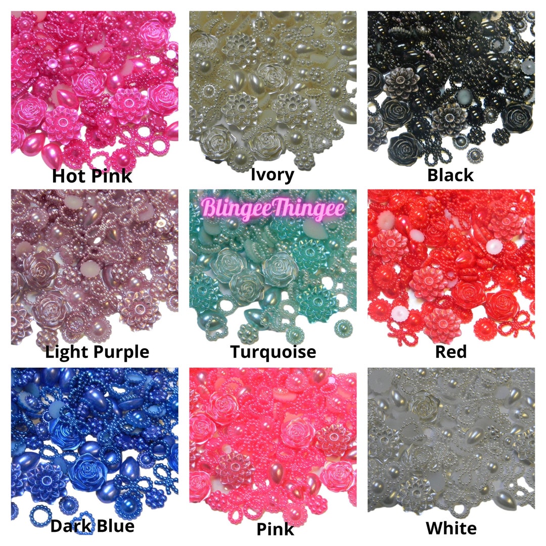 Assorted Shapes Pearls Flatback Embellishments Mixed Sizes Kawaii ...