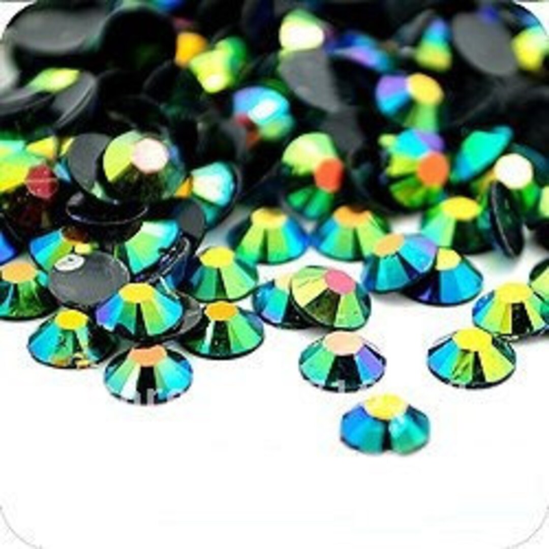 Emerald Green AB 6mm Jelly Resin Flatback Rhinestones Ss30 DIY Deco ...