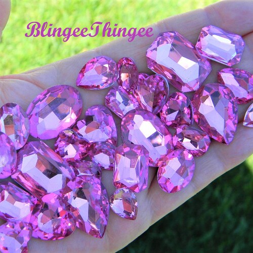 ROSE AB Glass Point Back Gems Jewels Rhinestones Hearts - Etsy
