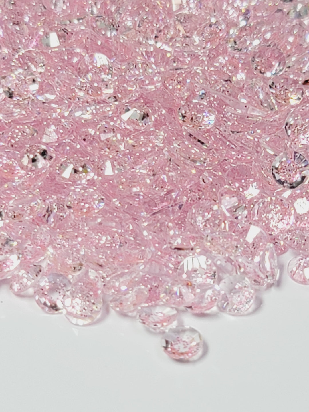 CLEARANCE Glitter Gems Light Pink Flatback Transparent Resin ...