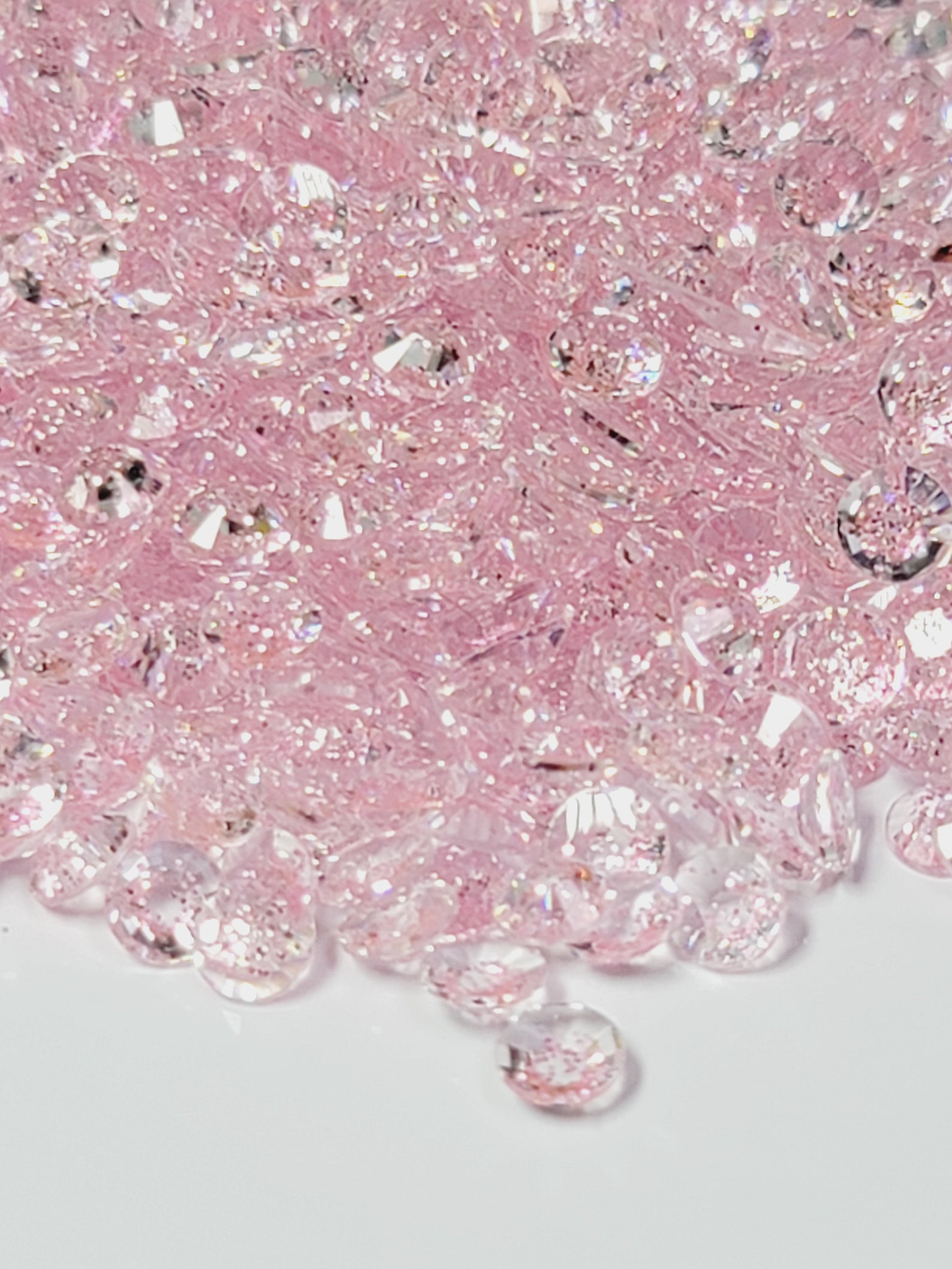 CLEARANCE Glitter Gems Light Pink Flatback Transparent Resin ...