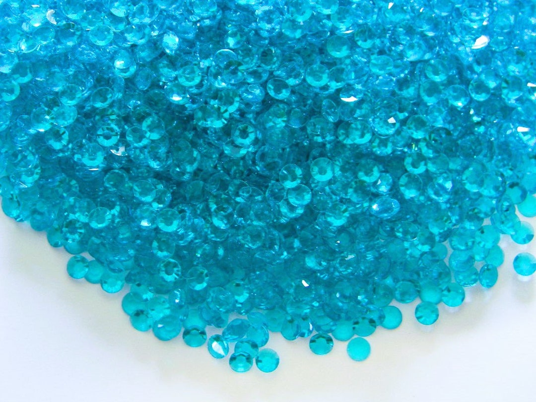Clearance TRANSPARENT SOLID Teal Flatback Resin Rhinestones With No Ab ...