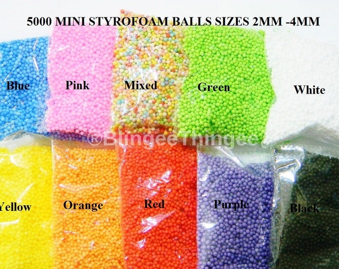 SALE 5000 Mini Styrofoam Balls 2mm 3mm 4mm Polystyrene Filler Foam Ball ...