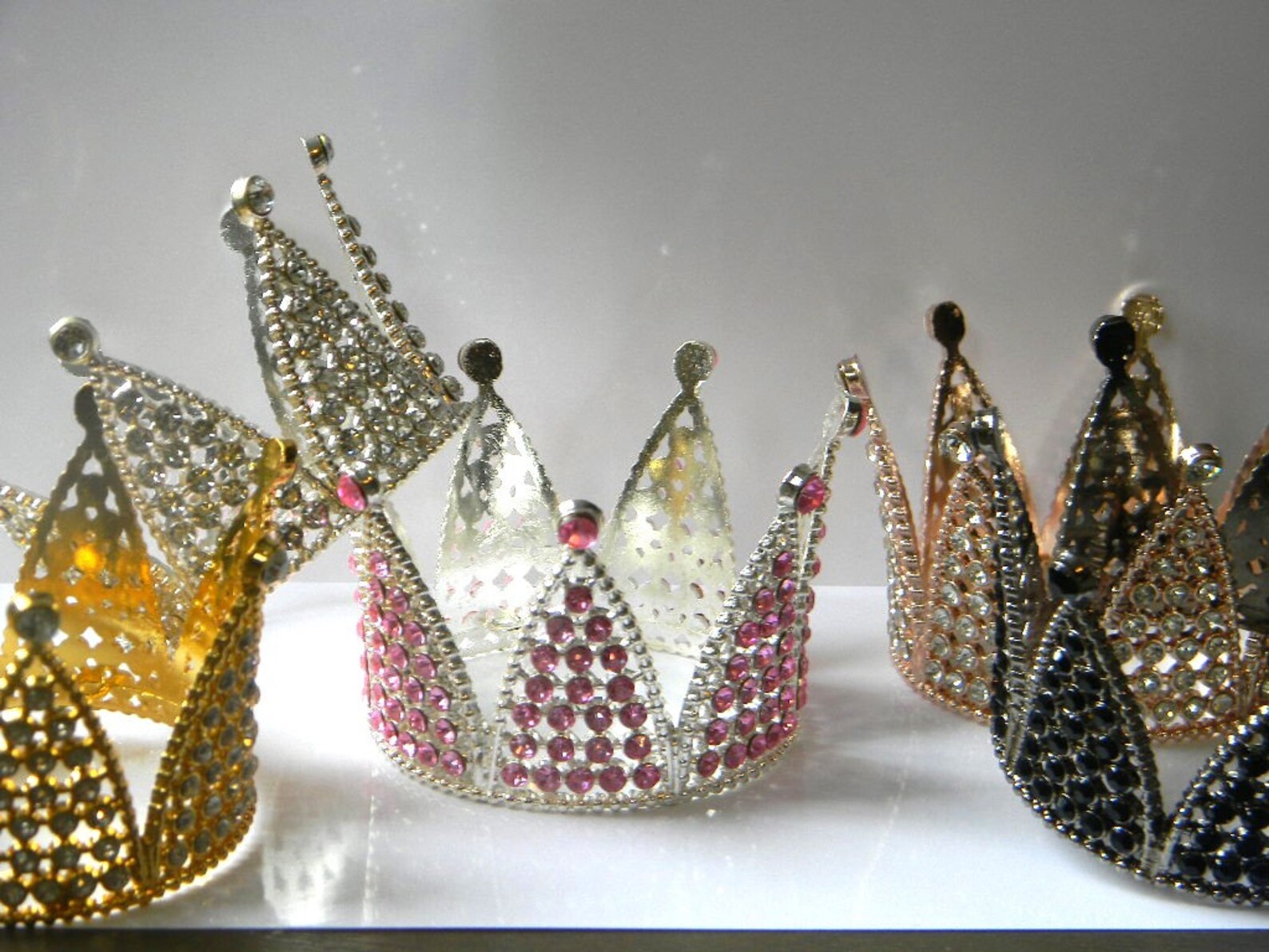 CROWN TOPPERS for Tumblers Glass Rhinestones Crystal Bling Embellished ...