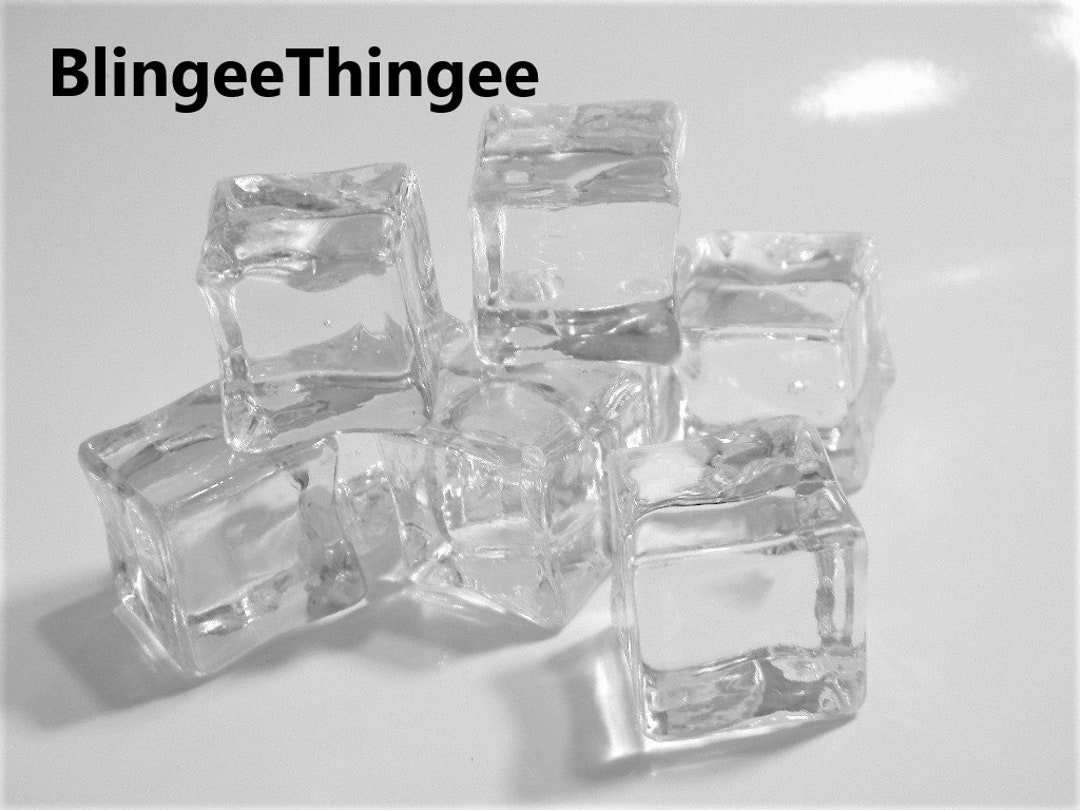10 PC FAKE Ice Cubes Faux Ice Kawaii Cabochon Acrylic Decoration 2cm ...