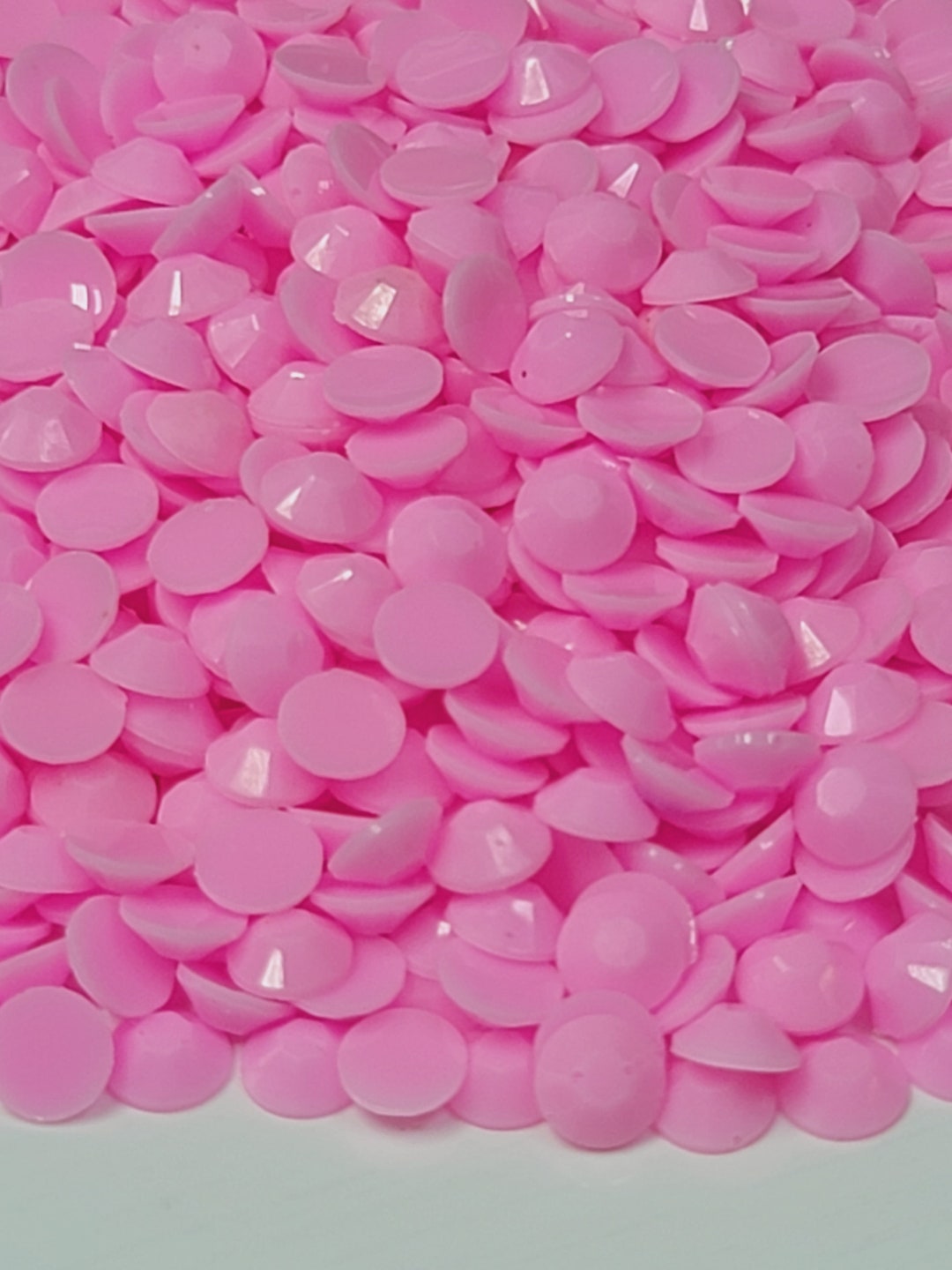 MACAROON OPAQUE Cotton Candy Pink Flatback Jelly Resin Rhinestones With ...