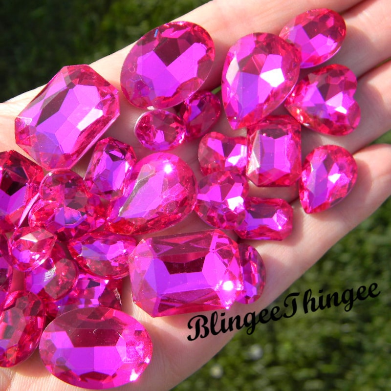 Hot Pink Drop Ornaments - Etsy