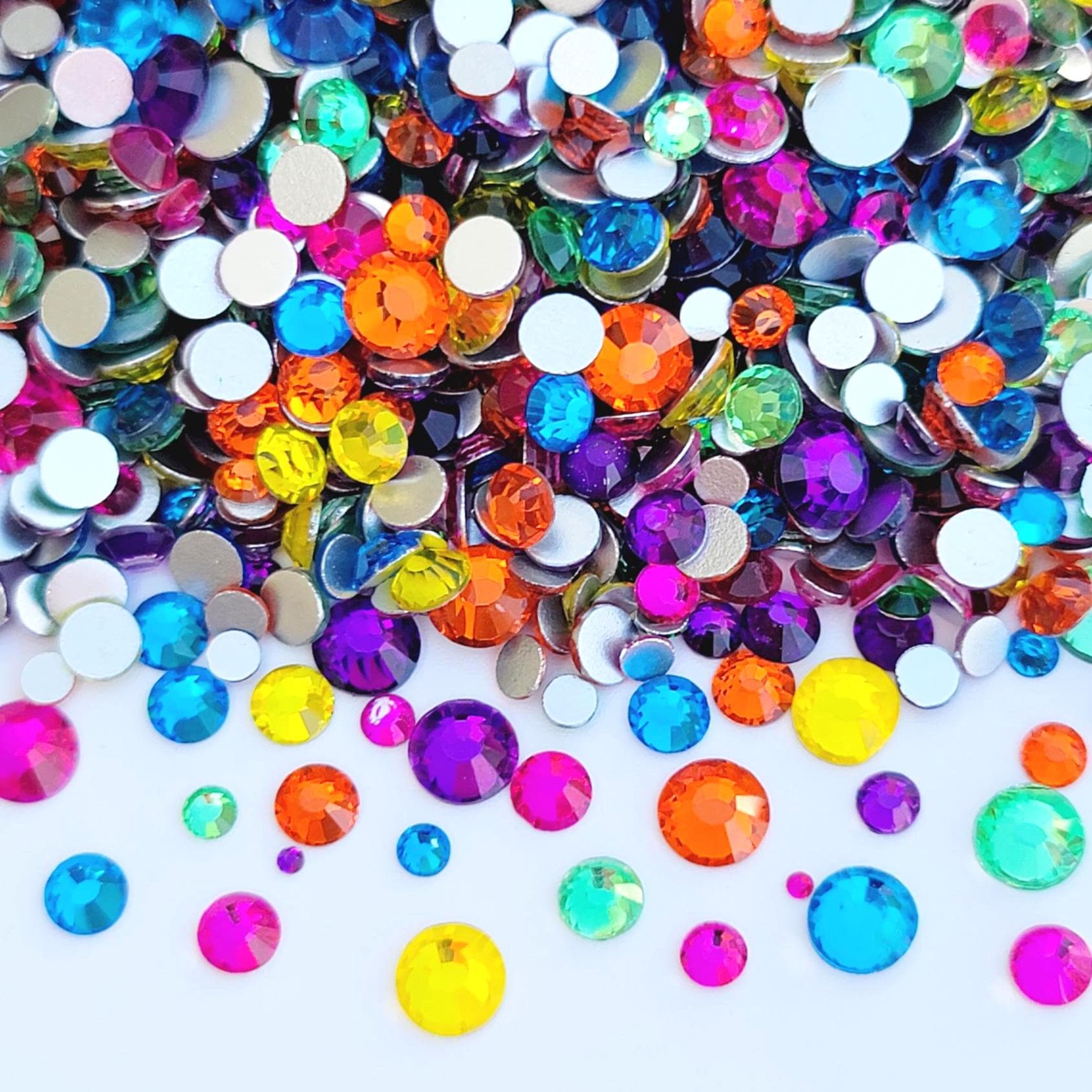 Colorful Luxury Bling Glass Rhinestones Mix Assorted Colors and Sizes ...