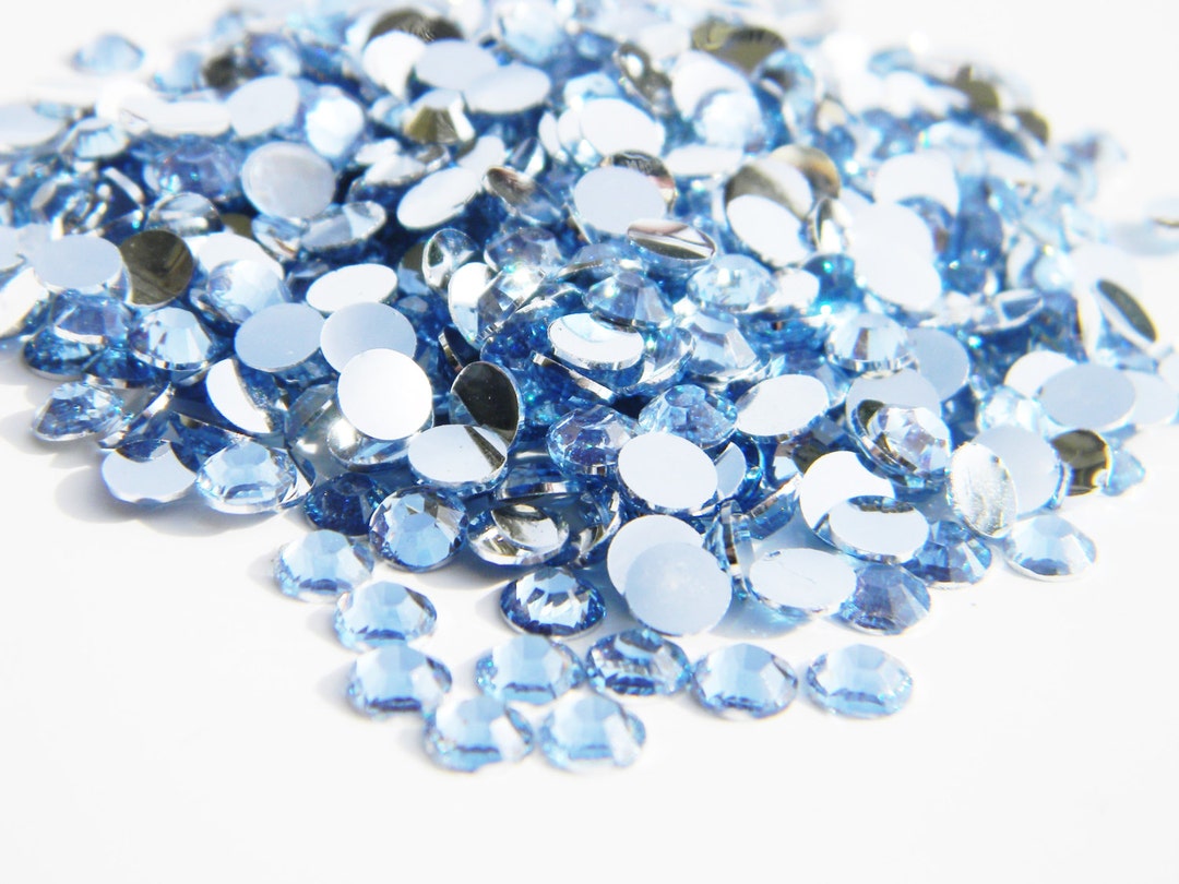 1000 Light Blue Flatback Resin Rhinestones 2mm 3mm 4mm or 5mm or 200 ...