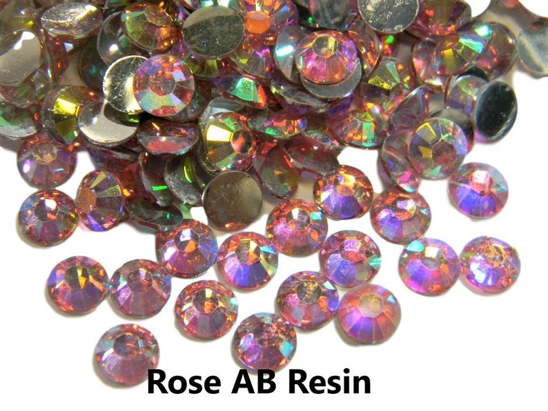 WHOLESALE BULK BAGS Ab Resin Flatback Rhinestones Choose Color Size 2mm ...