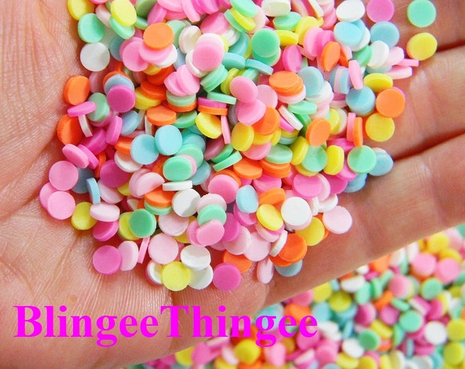 CONFETTI Fake Sprinkles Mixed Colors Round Polymer Clay Kawaii - Etsy