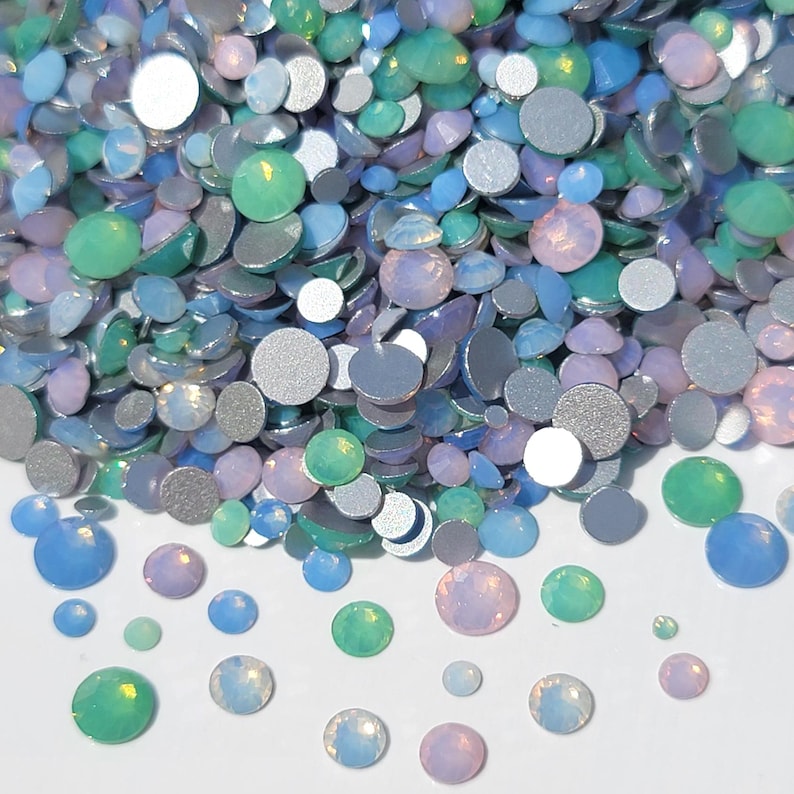 OPALS Mixed Colors Glass Flatback Rhinestones Luxury Bling Mix Assorted ...