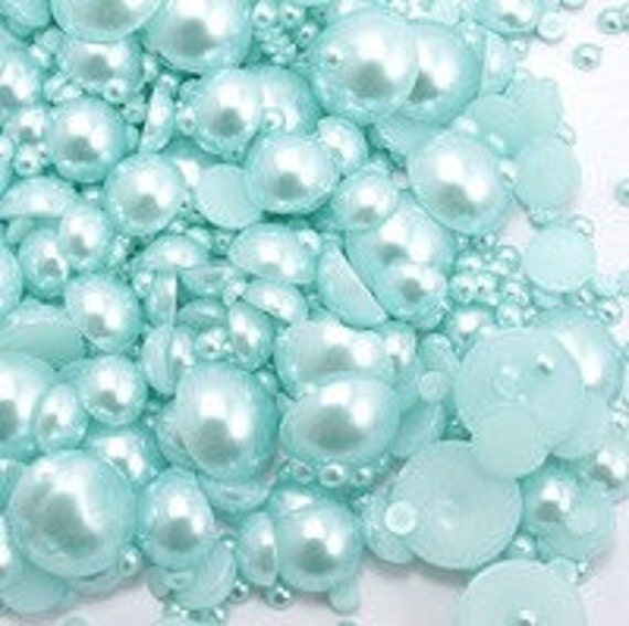 Turquoise Mixed Sizes Flatback Faux Half Round Cabs - Etsy