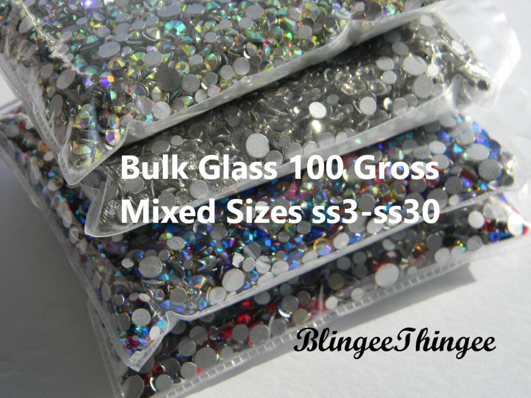 BULK GLASS Mixed Sizes SS3-SS30 Choose Color High Quality Faceted ...