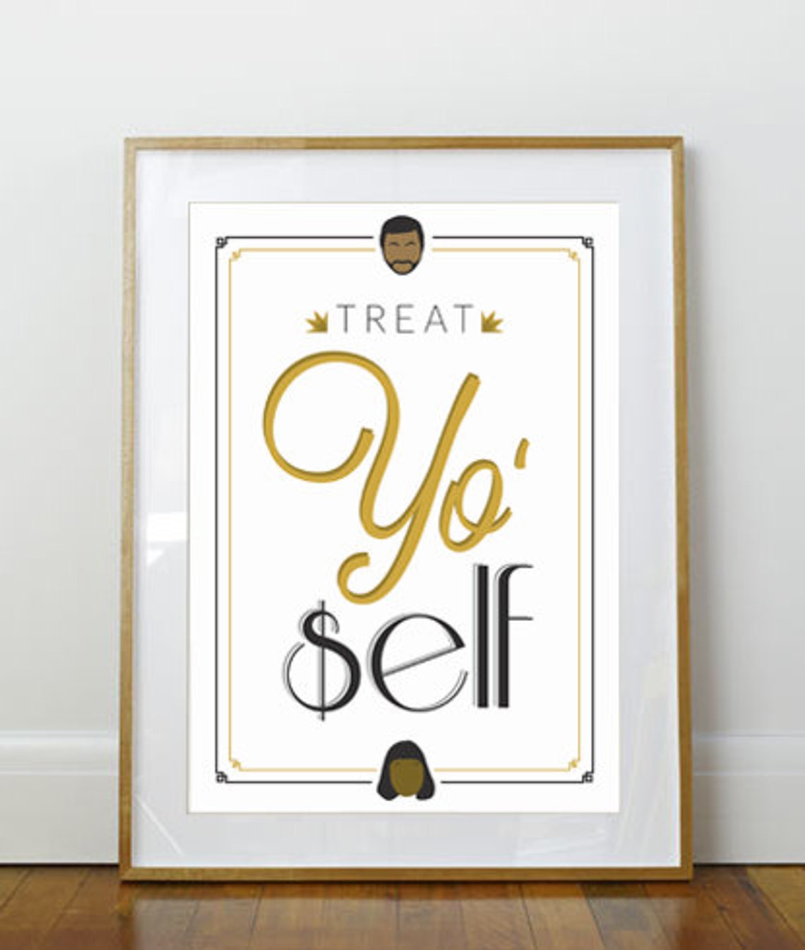 Treat Yo Self // Parks and Recreation Poster // Inspirational | Etsy