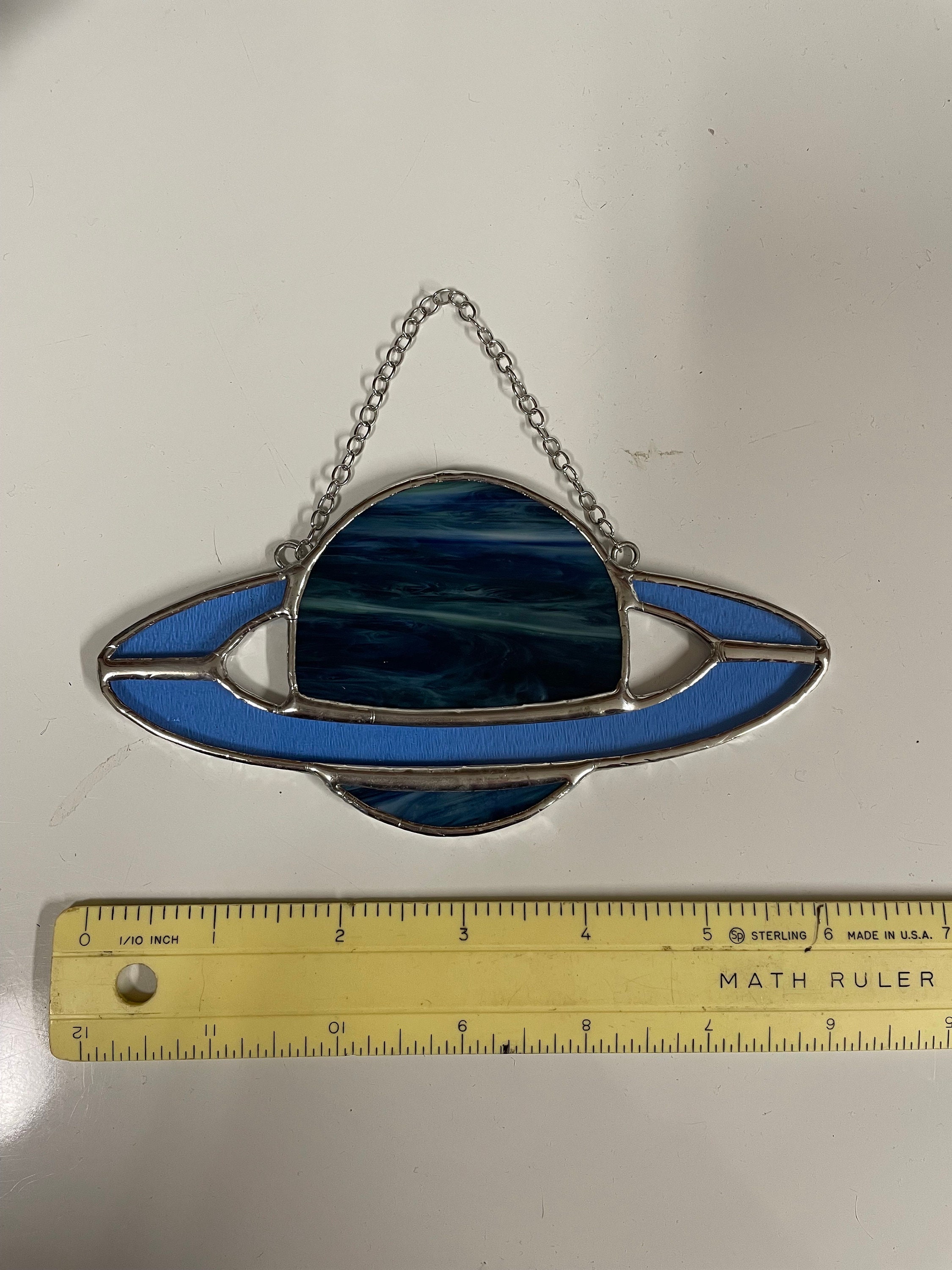 Stained Glass Iridescent Blue Saturn Purple Clear Textured Glass ...