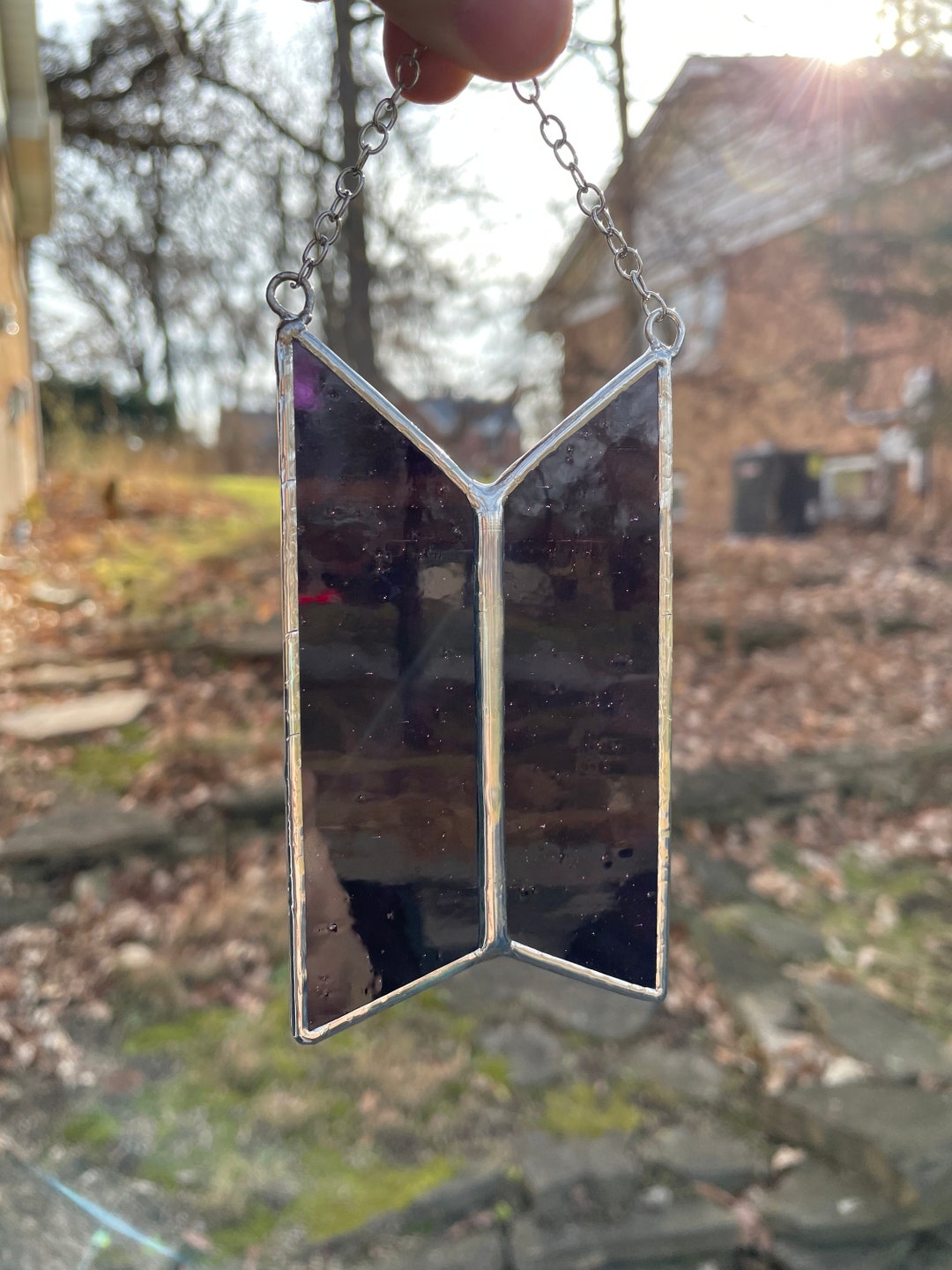 BTS Stained Glass ARMY Purple Logo Window Hanging Suncatcher - Etsy