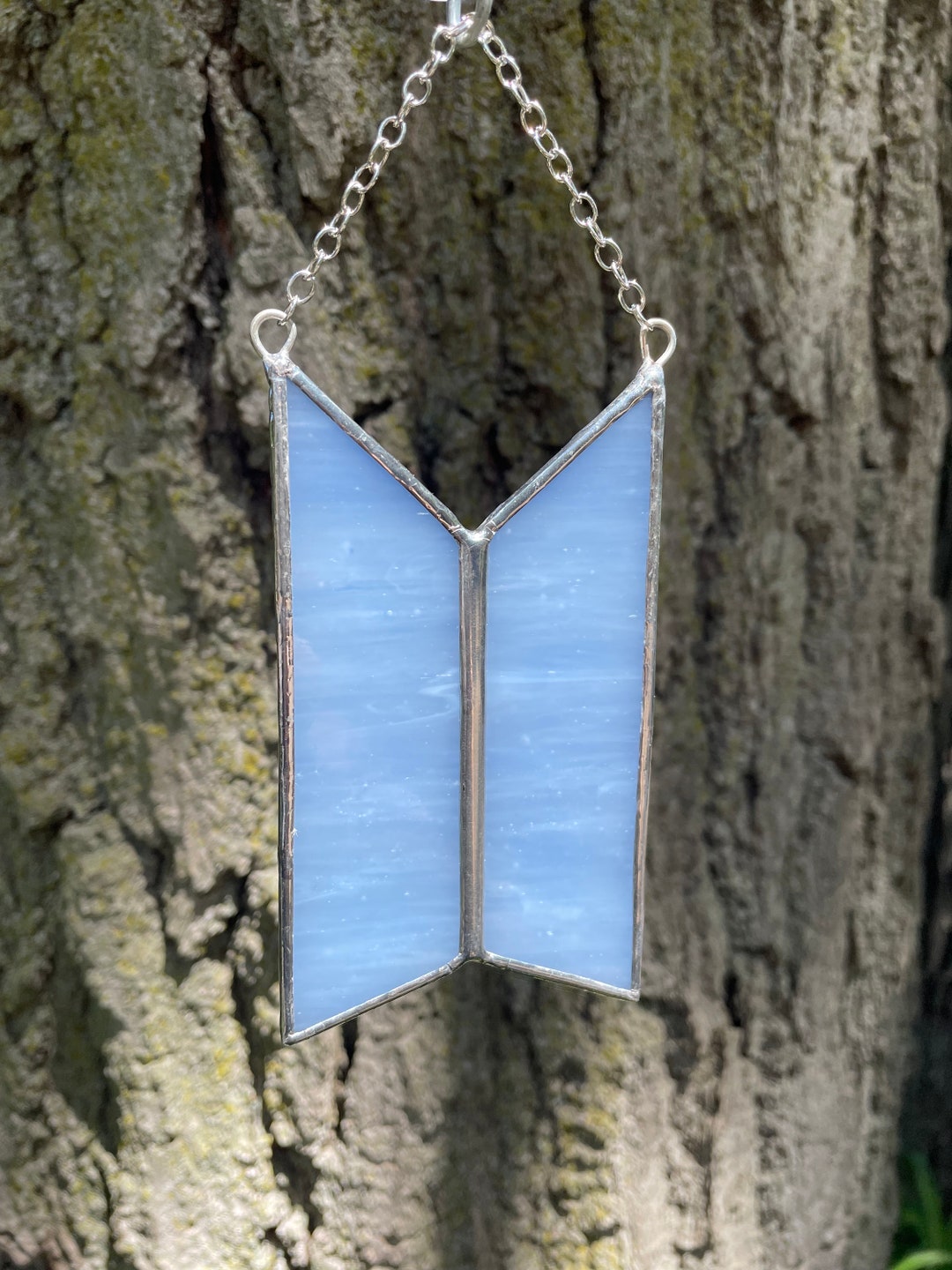BTS Stained Glass ARMY Light Blue Logo Window Hanging Suncatcher BTS ...