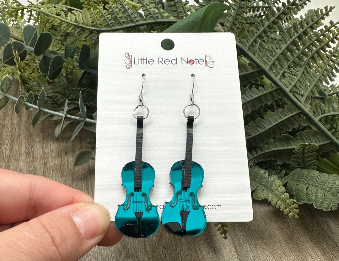 Mirror Violin Viola Cello Acrylic Dangle Earrings - Etsy