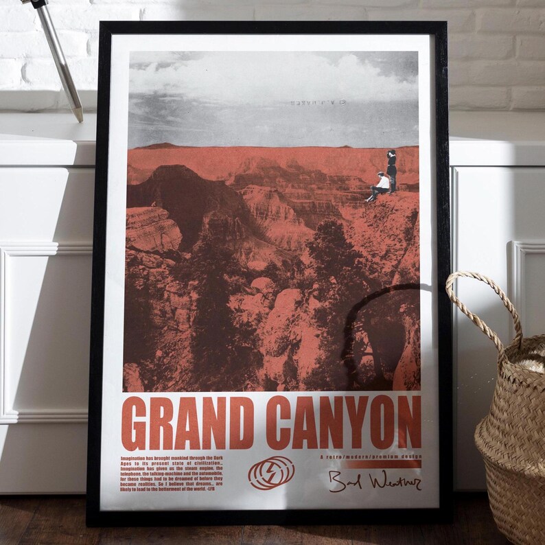 Retro Grand Canyon National Park Poster: Mid-century Modern Design - Etsy