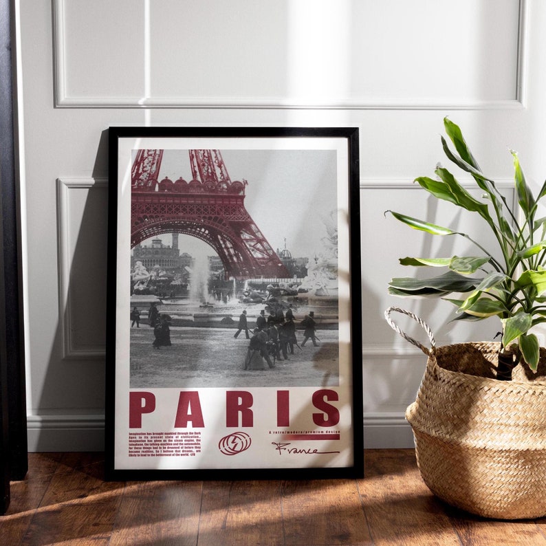 Vintage Eiffel Tower Art Print: 1800s Paris Poster - Etsy