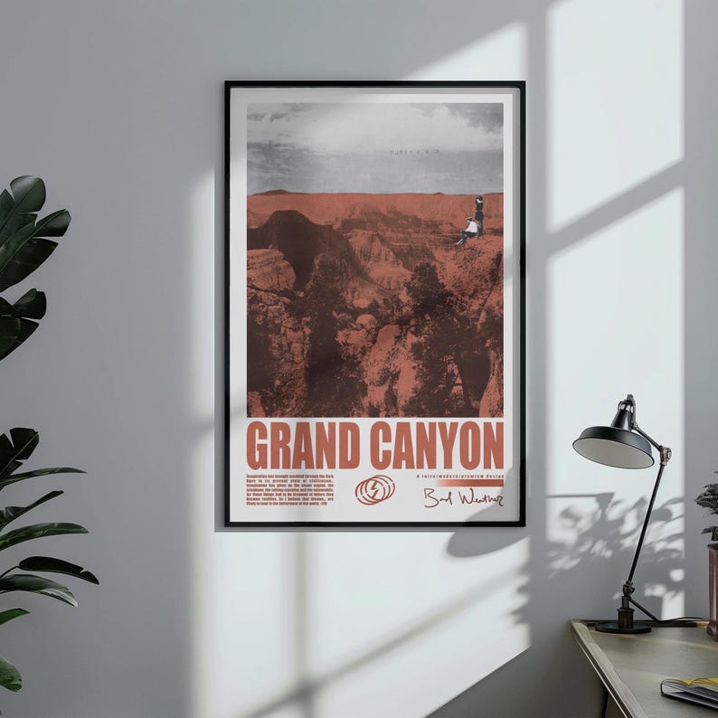 Retro Grand Canyon National Park Poster: Mid-century Modern Design - Etsy