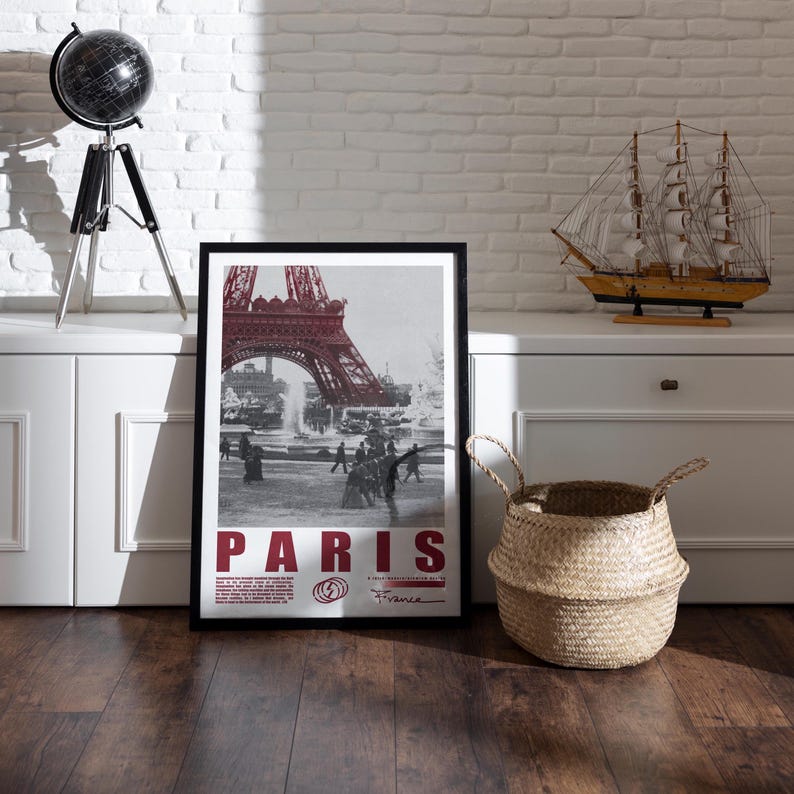 Vintage Eiffel Tower Art Print: 1800s Paris Poster - Etsy