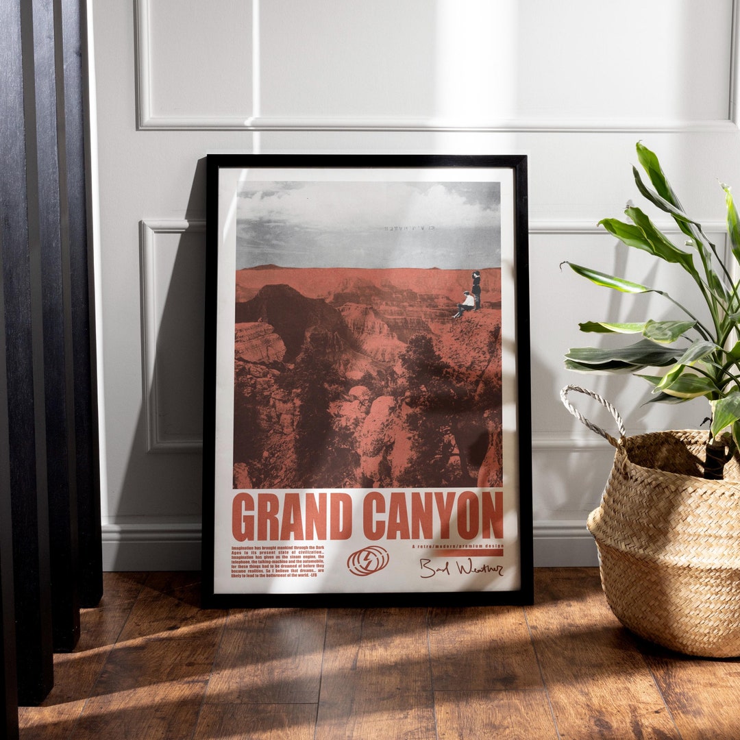 Retro Grand Canyon National Park Poster: Mid-century Modern Design - Etsy