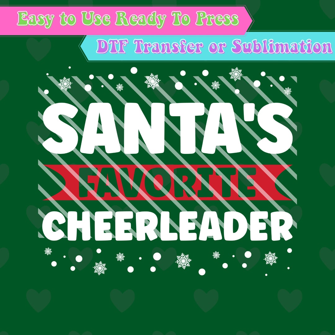 Christmas Santa Cheer DTF Sublimation | Cheer Tshirt Transfer | Cheer ...