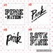 PINK Iron on Transfer, Pink Decal, Pink Iron on Decal, PINK VS, Love ...