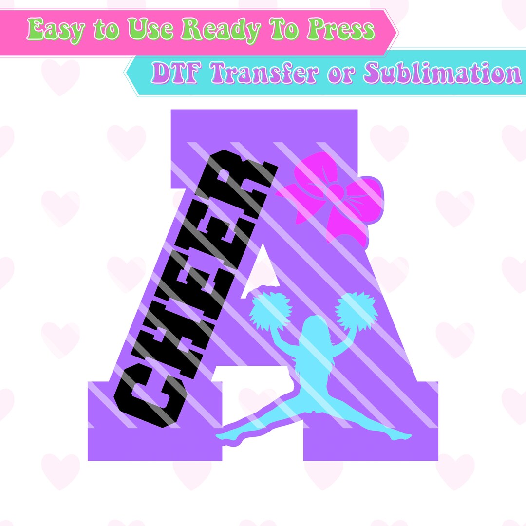 Cheer DTF Sublimation | Cheerleader Monogram | Cheer Tshirt Transfer ...