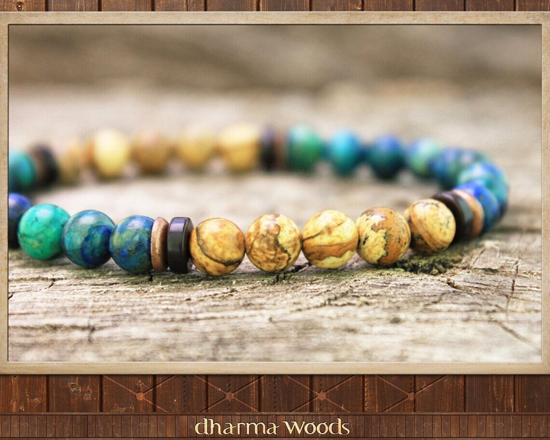 Yoga Bead Bracelet, Women's Mala Bracelet, Women's Wrist Mala, Blue ...