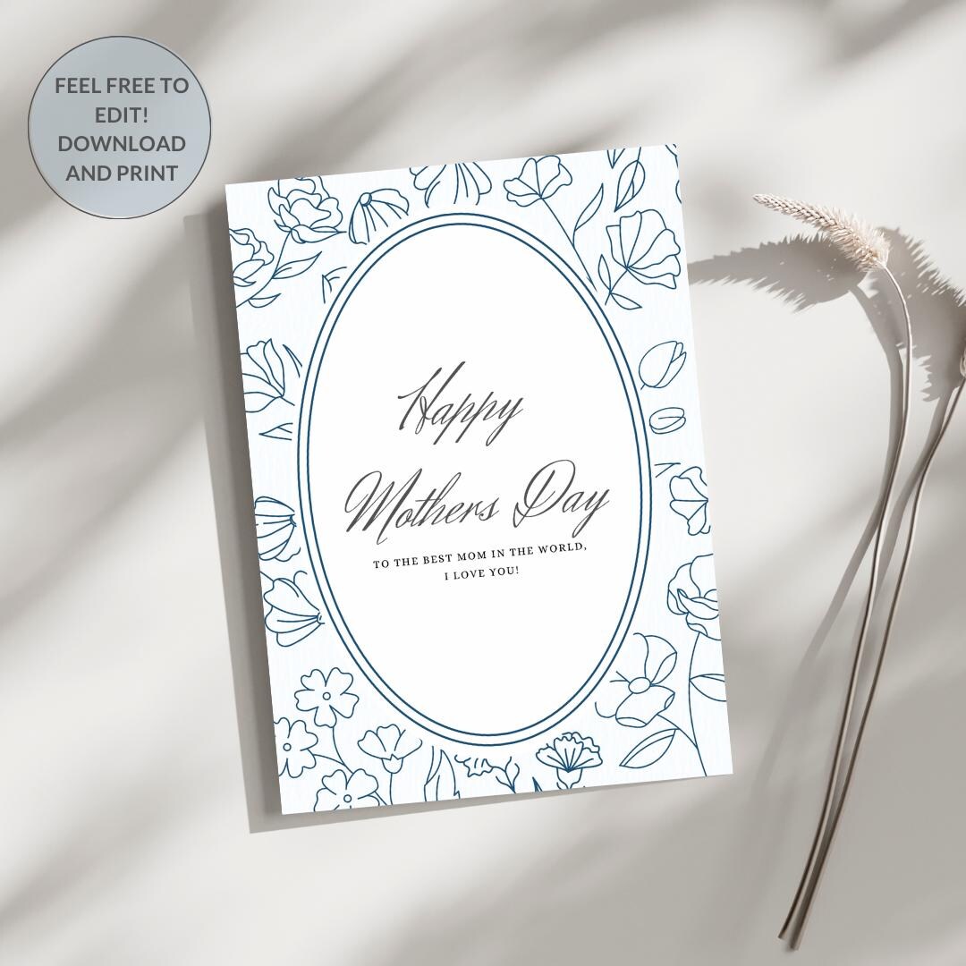 Mother's Day Card Editable and Printable - Etsy