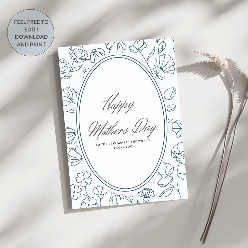 Mother's Day Card Editable and Printable - Etsy