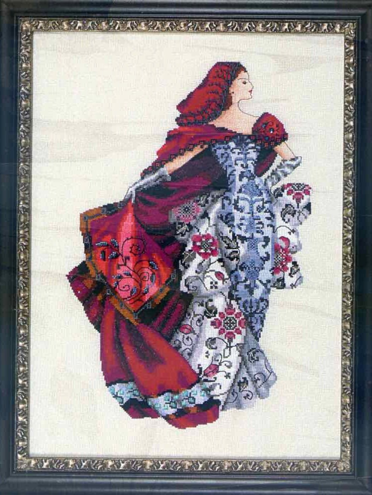 Red LINEN Kit cross Stitch Chart Fabric Beads Silk Floss - Etsy
