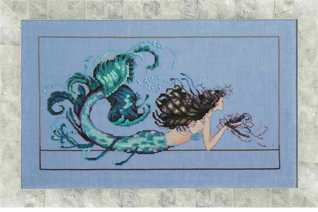 Mermaid Undine Kit cross Stitch Chart Fabric Beads Silk - Etsy